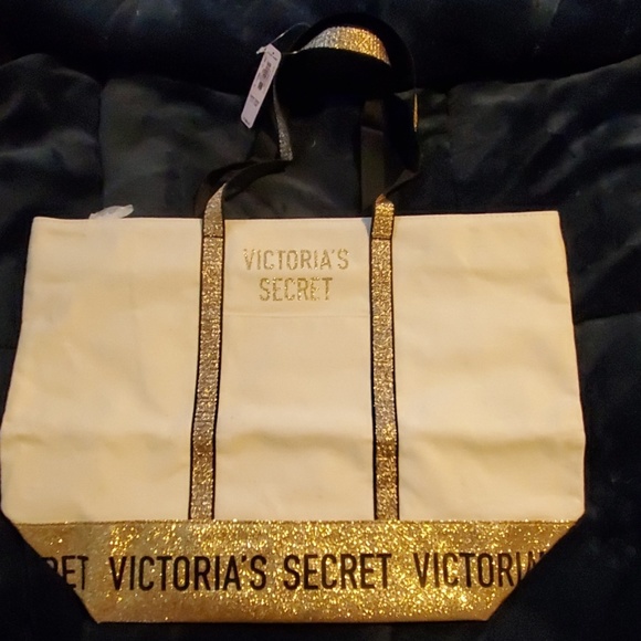 Victoria's Secret | Bags | New Victoria Secret Tote Shopping Bag Gold ...